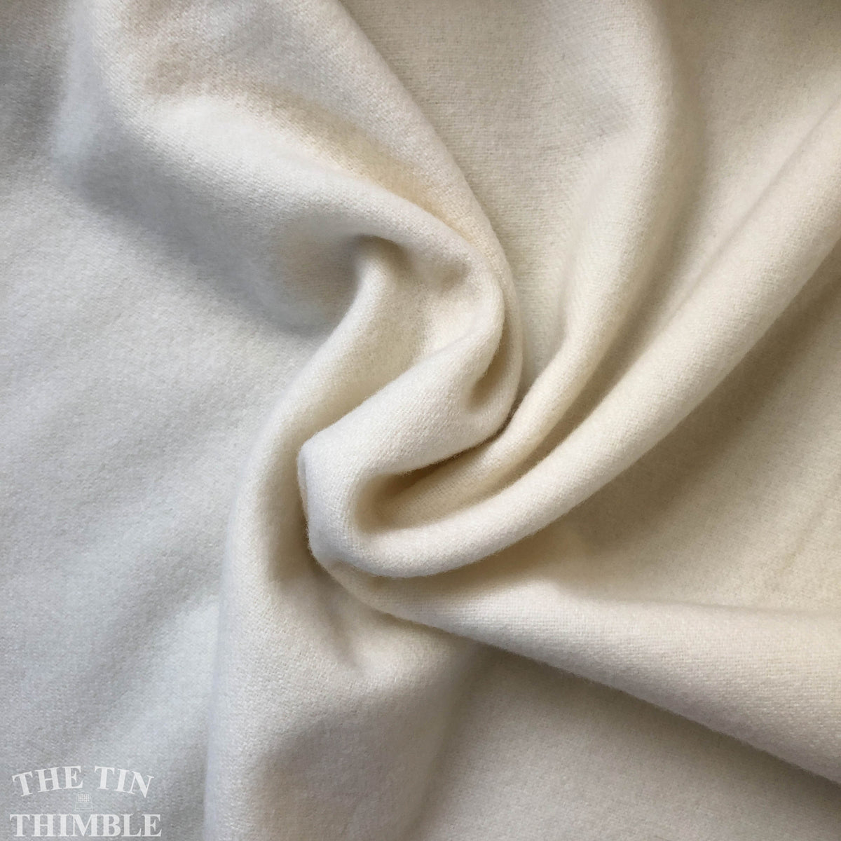 100% Wool Flannel Weight Fabric in Natural White - 1 Yard - Made in Am ...