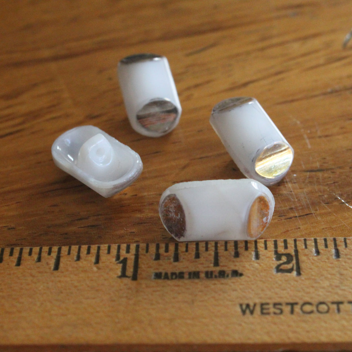 White Glass Vintage Buttons - Four/ 1930s Buttons / 1940s Buttons / Vi ...